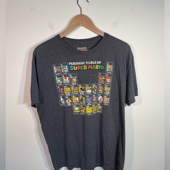 Nintendo | Shirts | Super Mario Mens Gray Periodic Table Of Super Mario ...